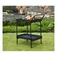 Jeco Wicker Patio Serving Cart in Black - Walmart.com