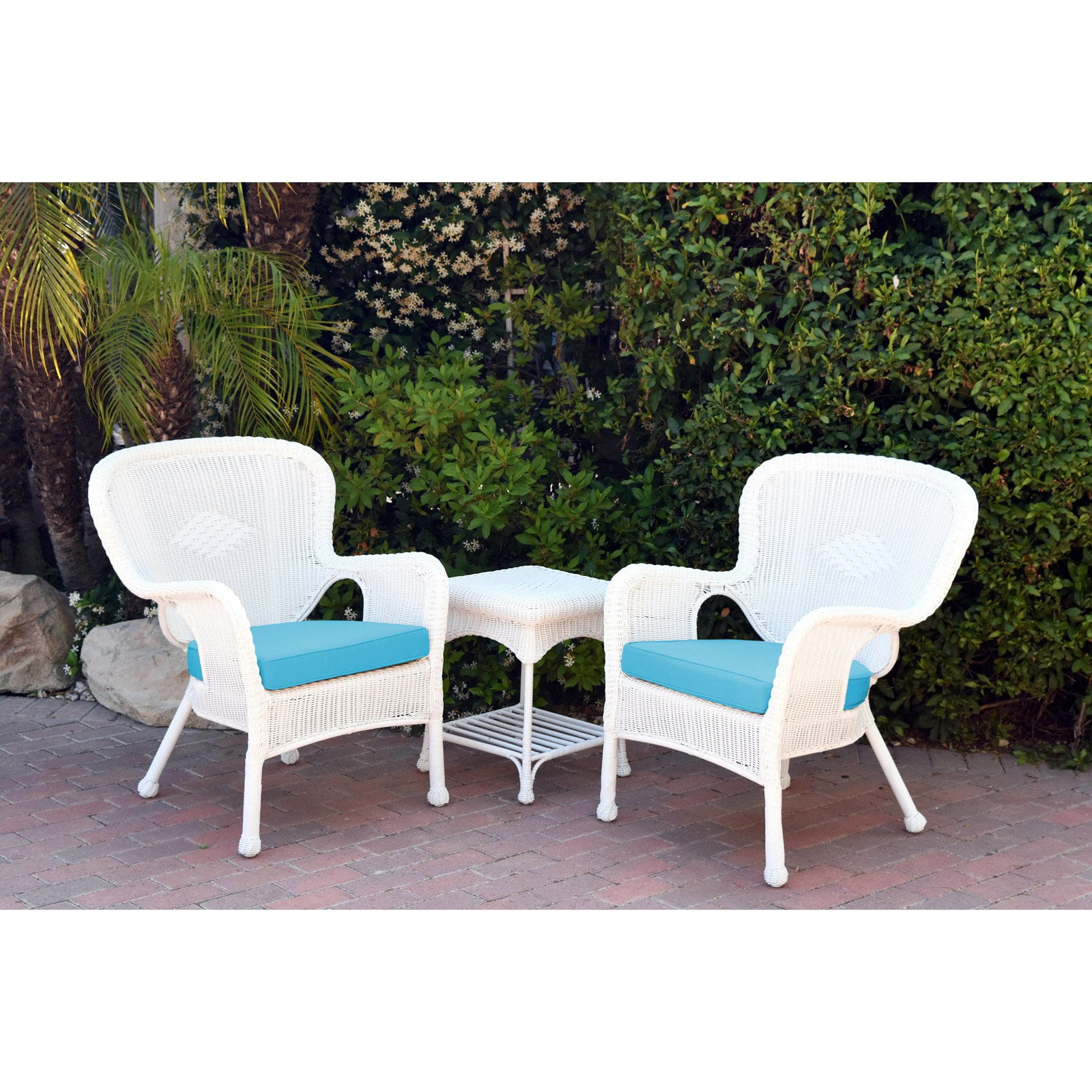 Jeco Windsor Resin Wicker 3 Piece Patio Conversation Set - Walmart.com