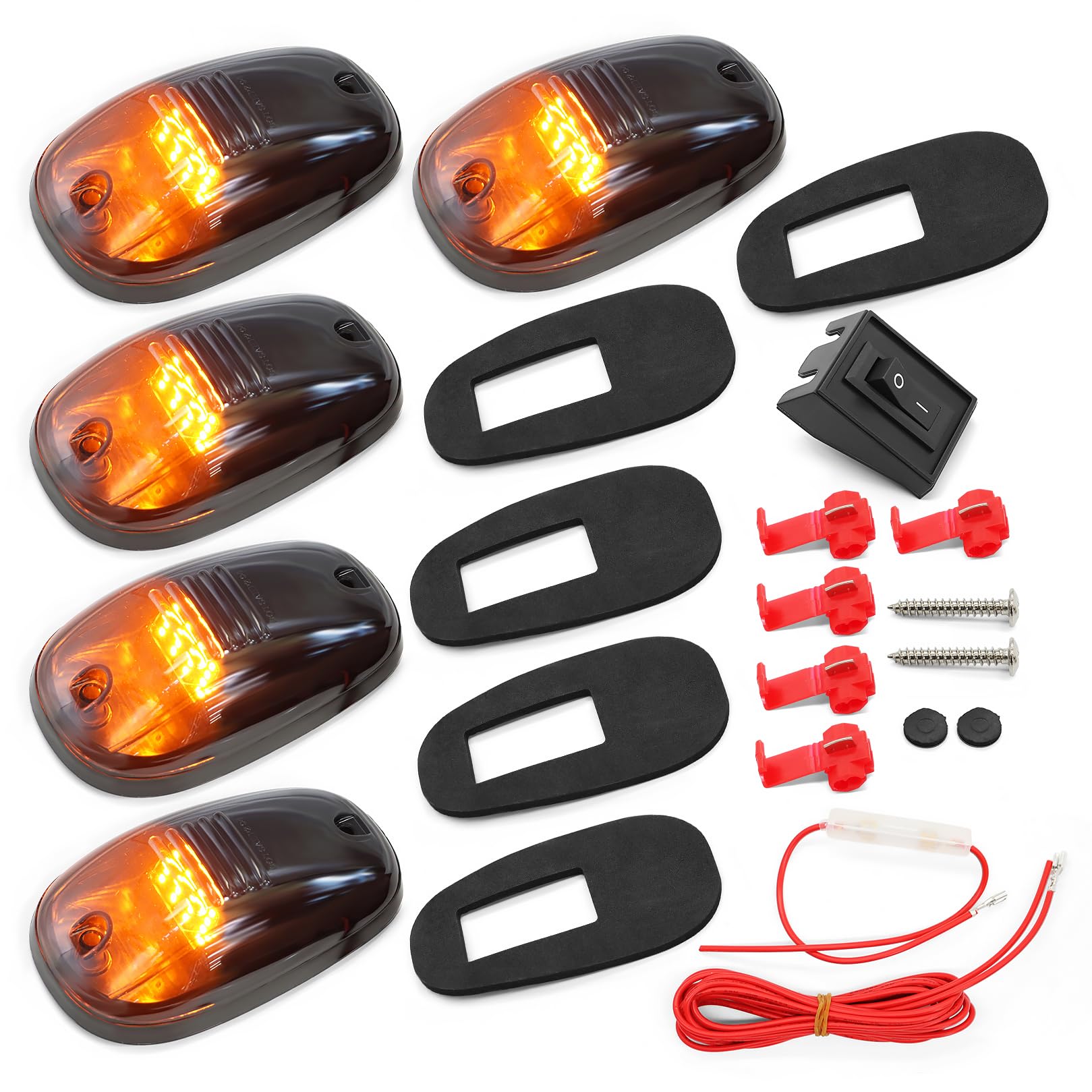 Jecoupoon 5X Smoked Lens Rooftop Cab BSL1 Running Light 3000K Compatible with Ram 1500 2500 3500 ...