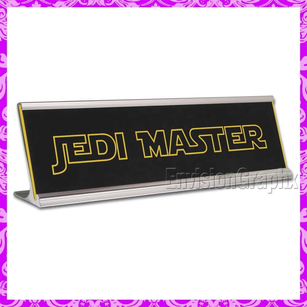 Jedi Master - 2x8 Laser Engraved Funny Desk Name Plate Fun Gag Gift ...