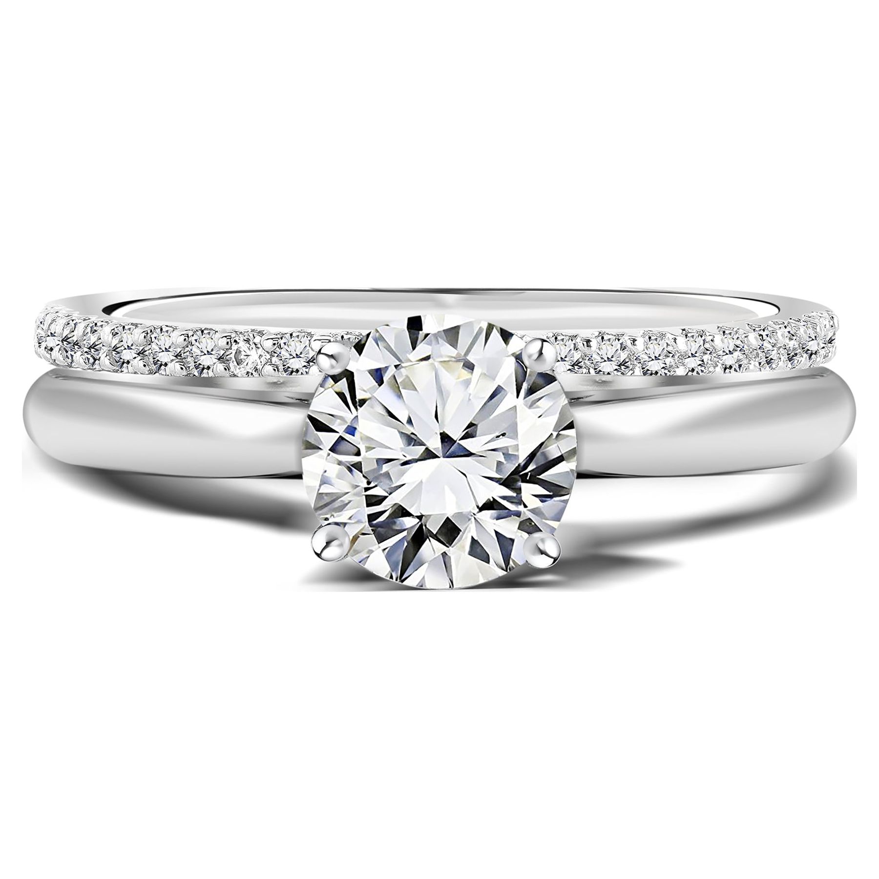 JeenMata Nature Inspired 1.75 Carat Round Cut Moissanite 4 Prong ...