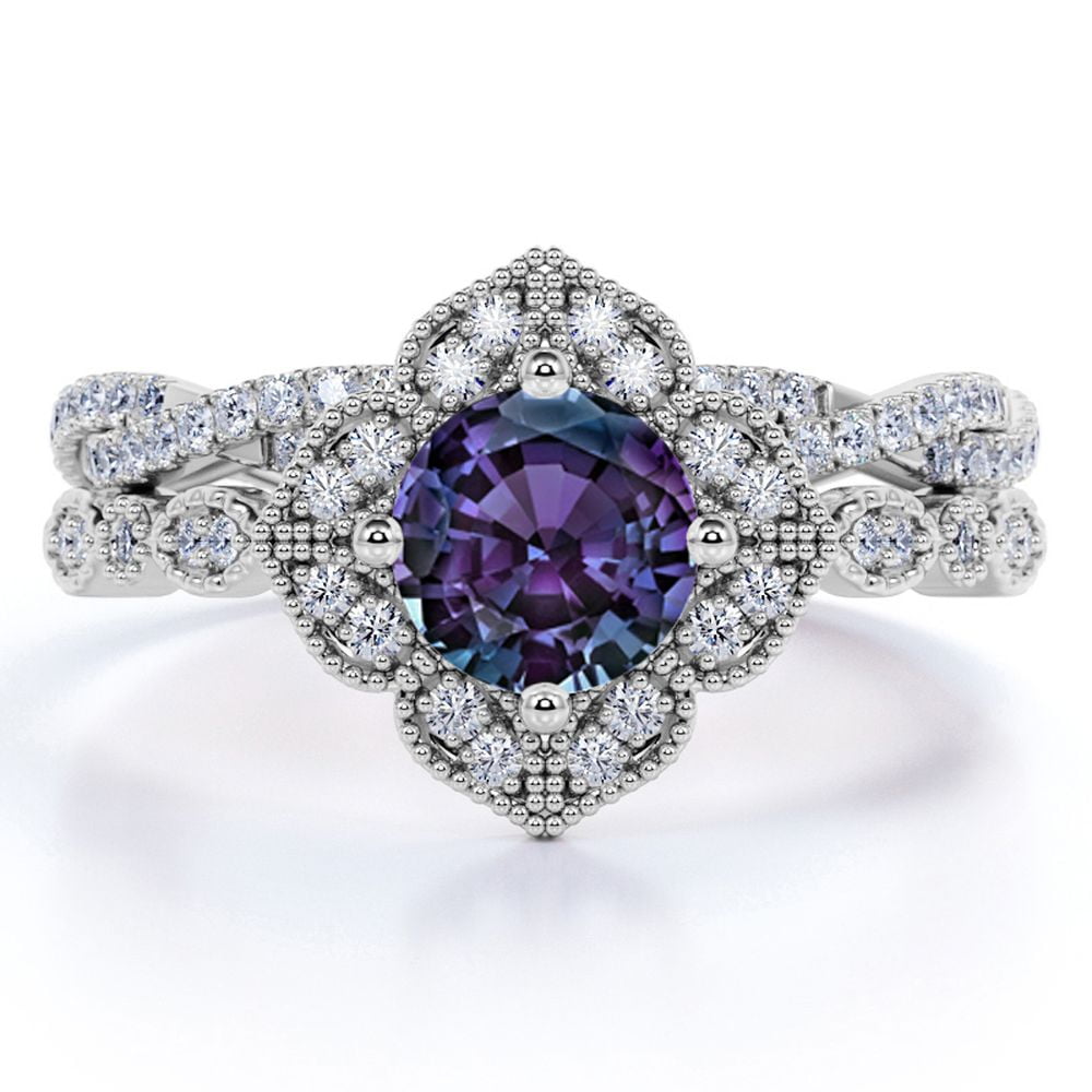 JeenMata 1.5 Carat Round Cut Simulated Alexandrite and Moissanite ... JeenMata 1.5 Carat Round Cut Simulated Alexandrite and Moissanite ...