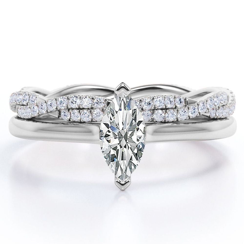 JeenMata 1.75 Carat Marquise Cut Solitaire Engagement Ring with ...
