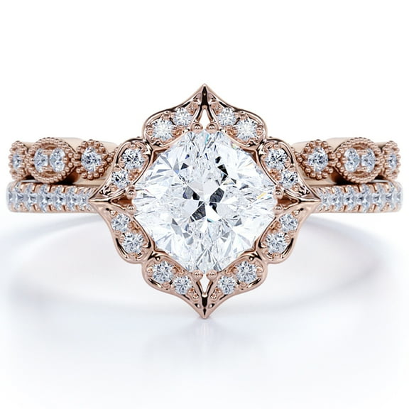 Dazzling Art deco 1.75 Carat Round Cut Diamond Moissanite Engagement ...