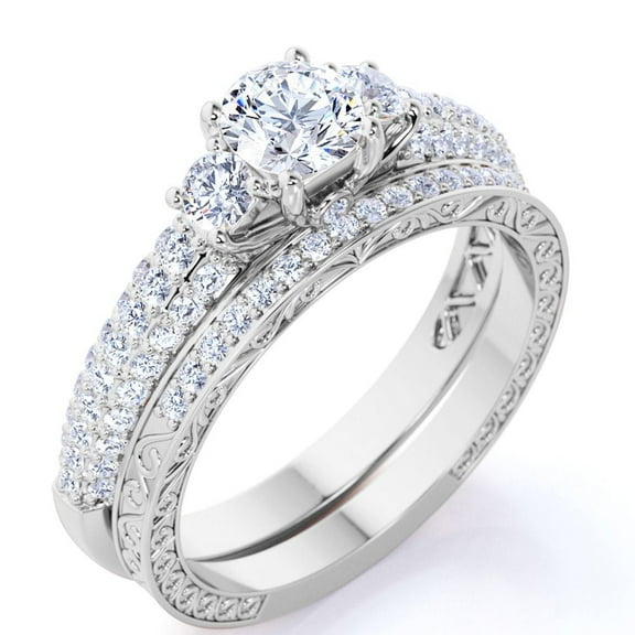 1.5 Ct Asscher Cut Simulated Diamond, Art Deco Engagement Ring, 14K ...