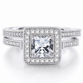 JeenMata 1.25 Carat Moissanite Wedding Set, Infinity Bridal Rings, 18k ...