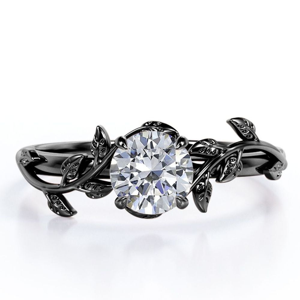 JeenMata 1 Carat Round Cut Moissanite Bohemian Engagement Ring ... JeenMata 1 Carat Round Cut Moissanite Bohemian Engagement Ring ...