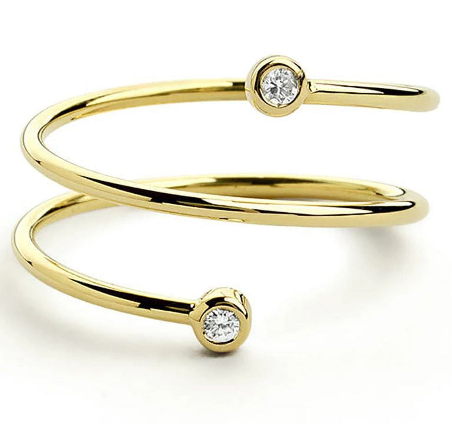 JeenMata 10k Yellow Gold .10 Carat Real Diamond Spiral Stackable ...