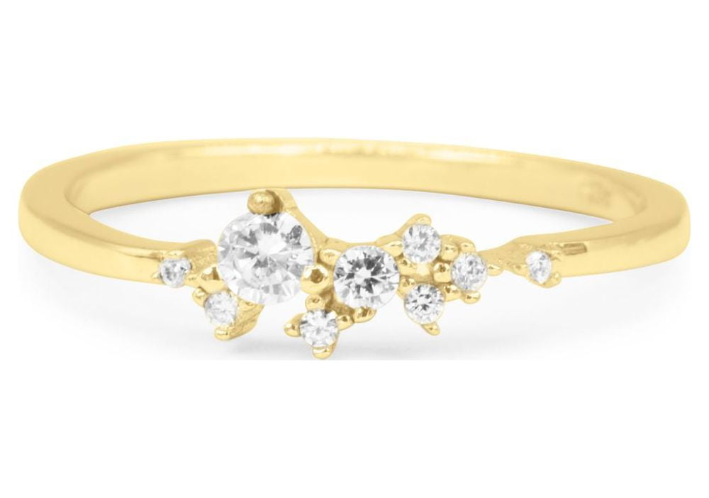 JeenMata Genuine 10k Yellow Gold .15 Carat Round Brilliant Diamond ...