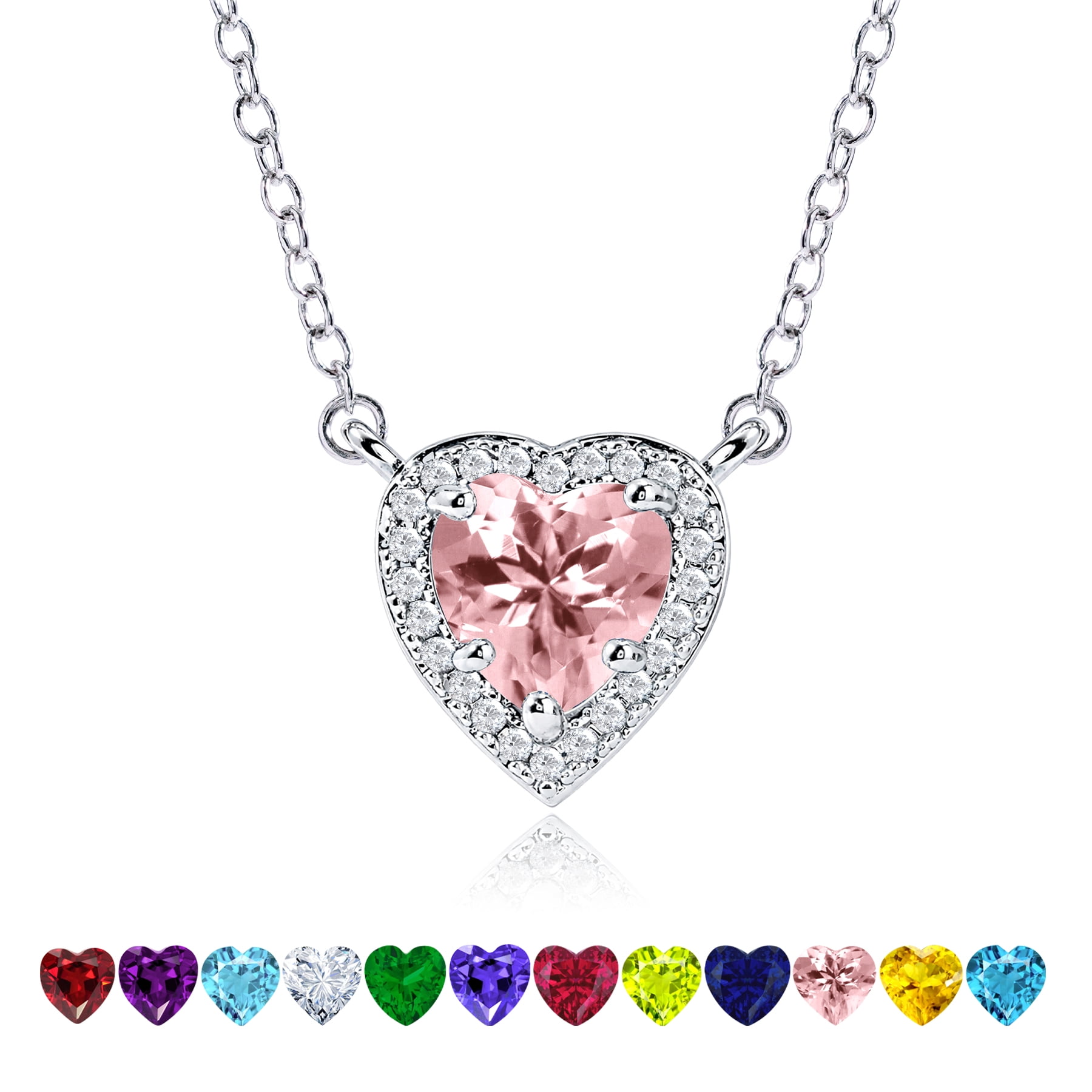 JeenMata 2 Carat Pink Tourmaline - October Birthstone Elegant Heart ...