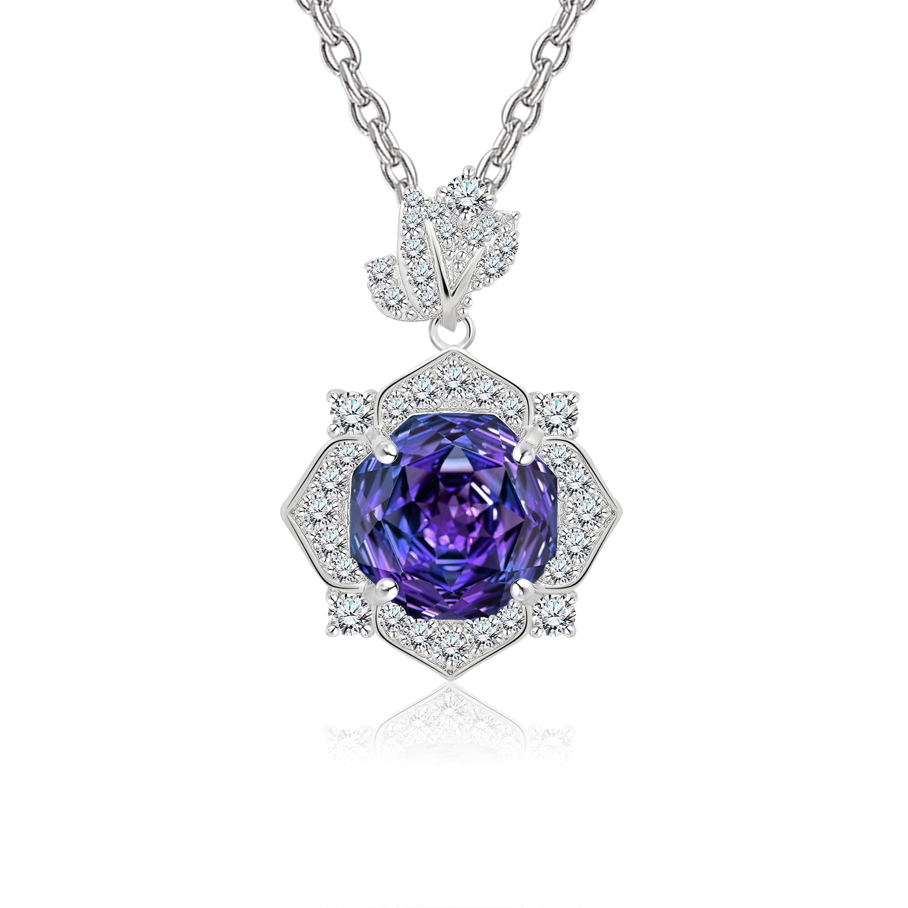 JeenMata 2 Carat Rose Cut Alexandrite - June Birthstone Floral Halo ...
