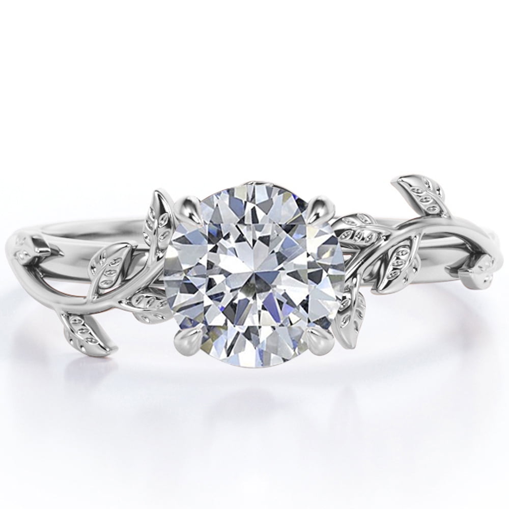 JeenMata 2 Carat Round Cut Moissanite Bohemian Engagement Ring ...