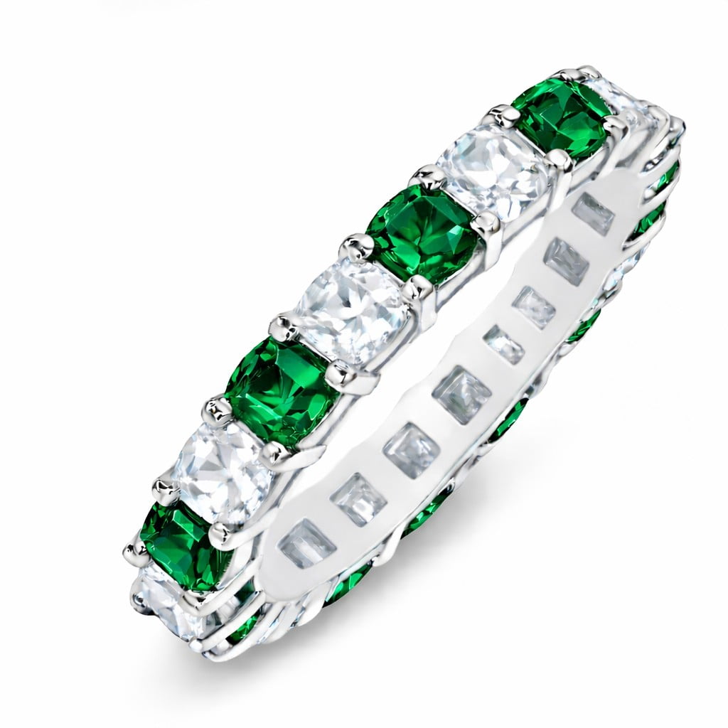 JeenMata 3.5 Carat Round Cut May Birthstone - Multicolor Eternity ...