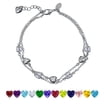 JeenMata 3.5 Carat April Birthstone Double Layer Bracelet - in White ...