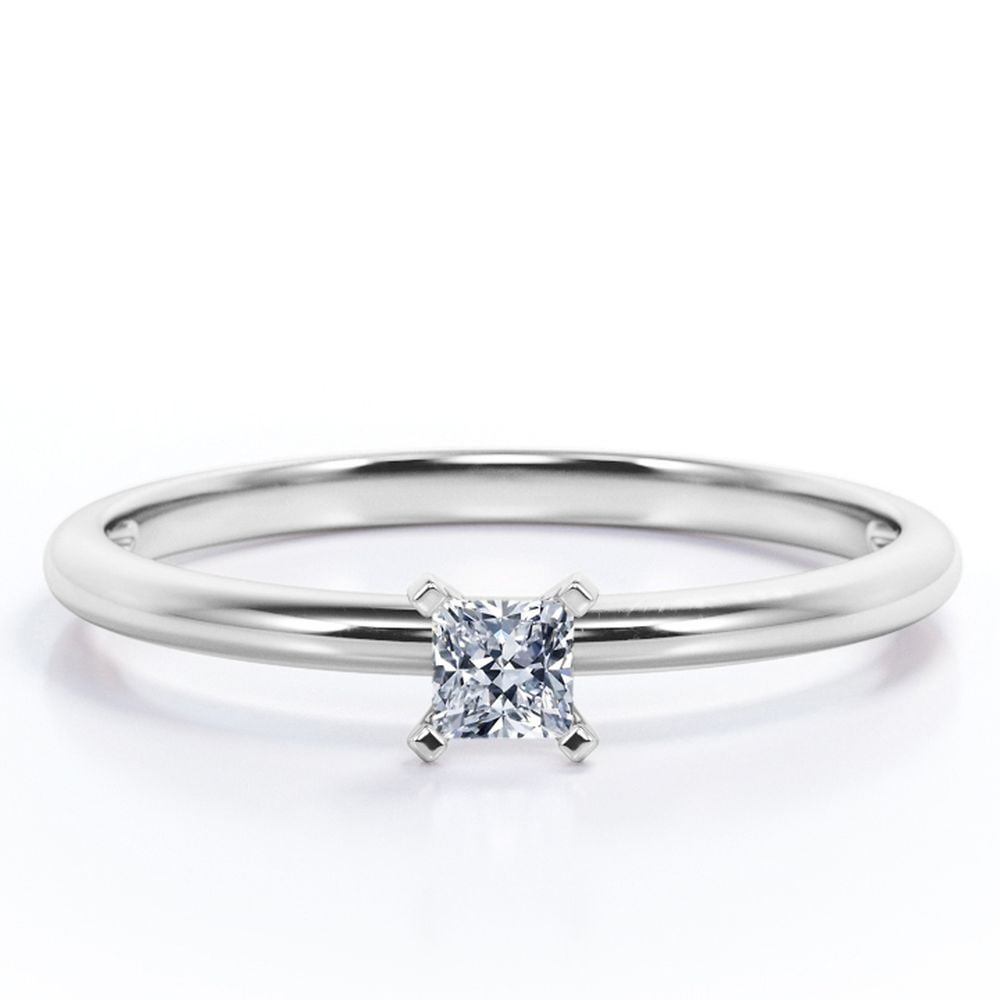 JeenMata 4 Prong 0.5 Carat Princess Cut Moissanite - Solitaire Right ...