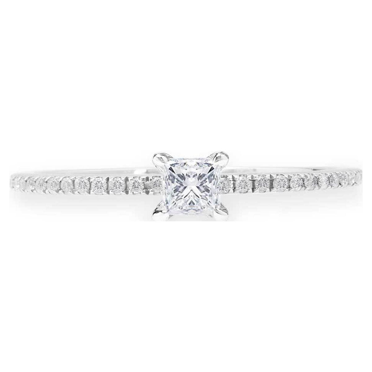 JeenMata .50 Carat Princess Cut Real Diamond 4 Prong Wedding Ring in ...