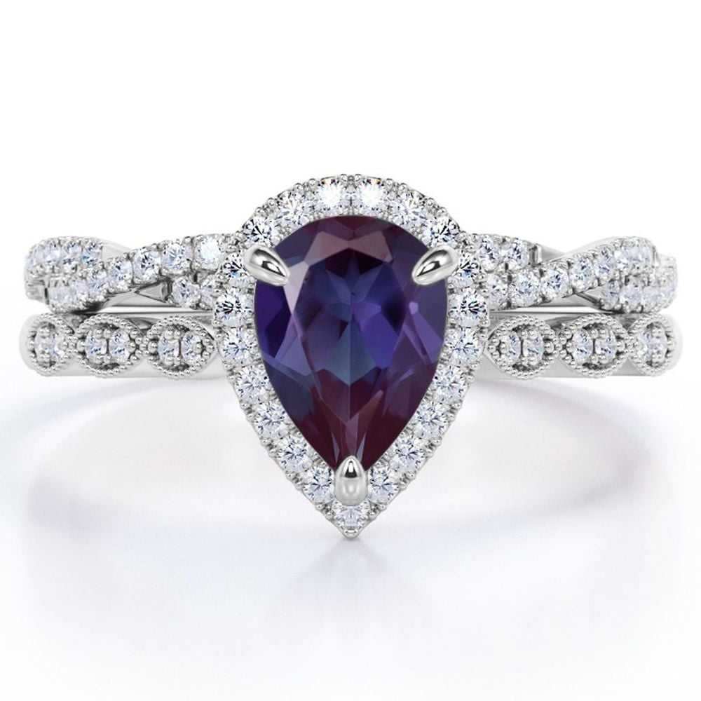 JeenMata Art Deco Filigree Milgrain - 1.5 Carat Almond Shaped Lab ...