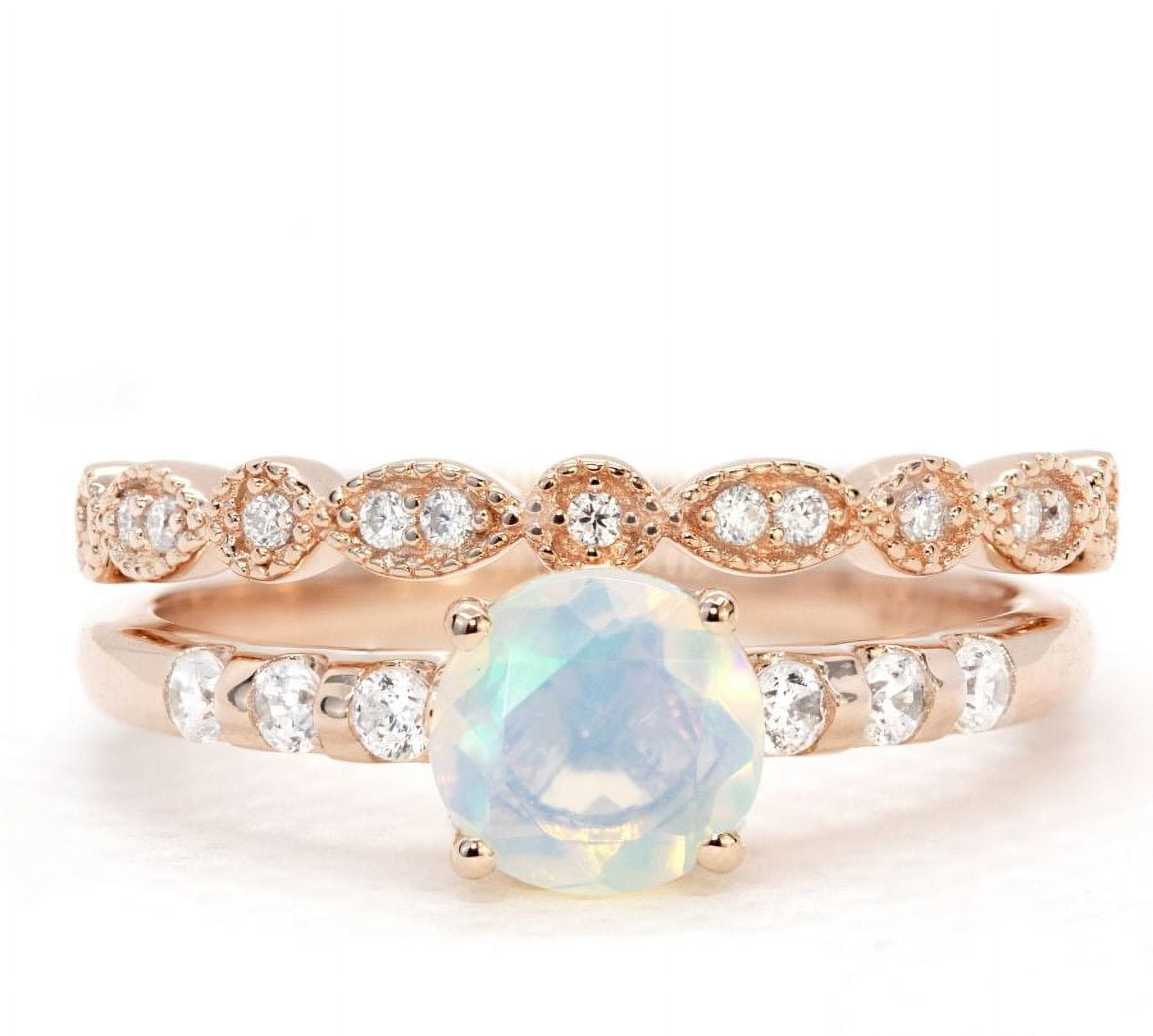 JeenMata Art Deco Milgrain Filigree - 1.5 Carat Round Cut Rainbow Opal ... JeenMata Art Deco Milgrain Filigree - 1.5 Carat Round Cut Rainbow Opal ...