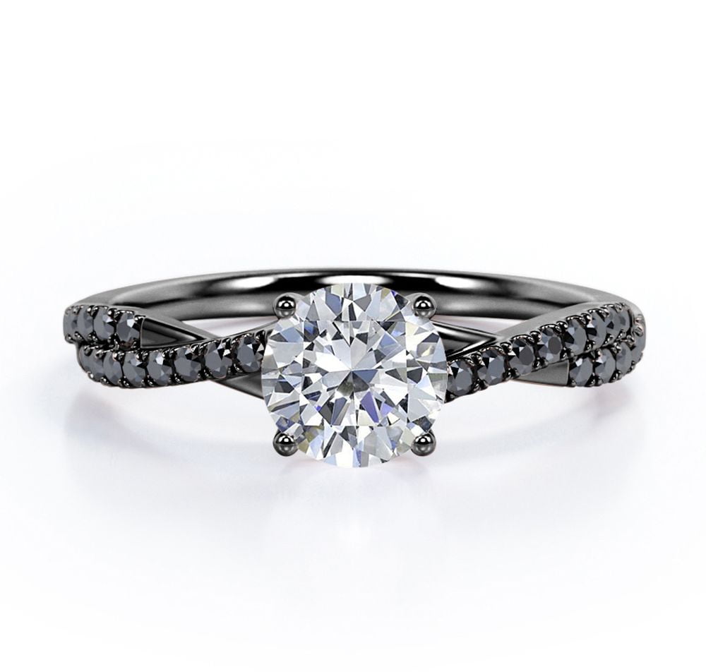 JeenMata Basket Cathedral - 1 TCW Round Shape Moissanite with Lab ...