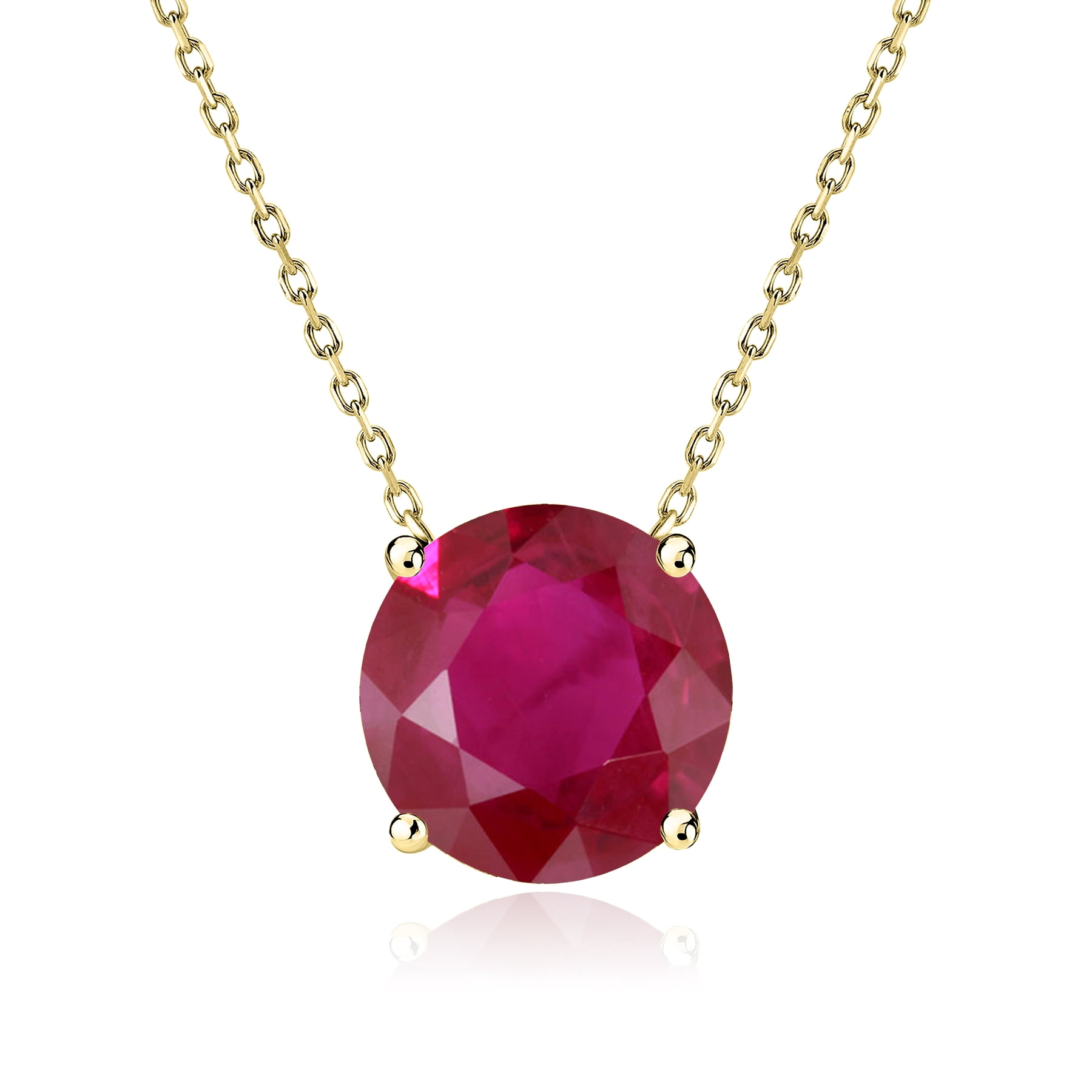 JeenMata 1 Carat Ruby - July Birthstone Solitaire Pendant Necklace in ...