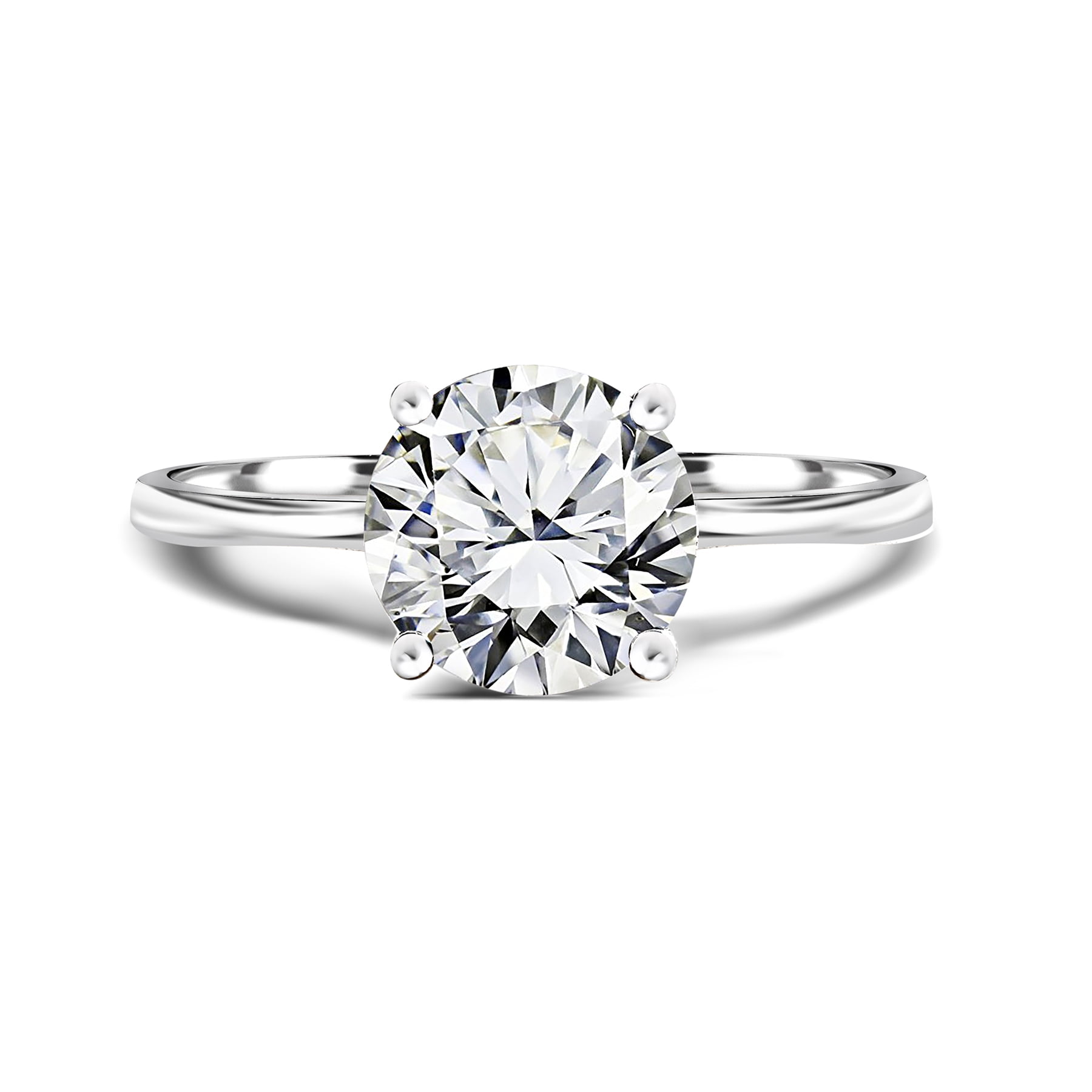 JeenMata Certified 0.25 Carat Round Cut Lab Grown Diamond Solitaire ...