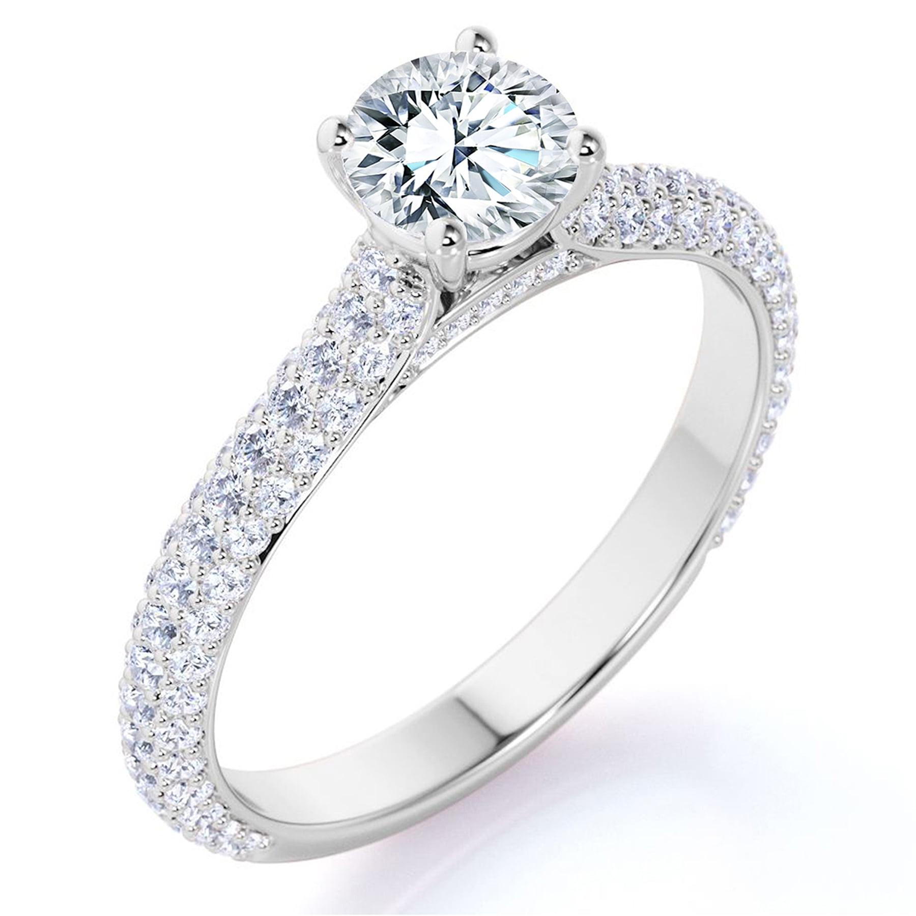 JeenMata Certified 1 Carat Round Brilliant Cut Lab Grown Diamond Micro ...