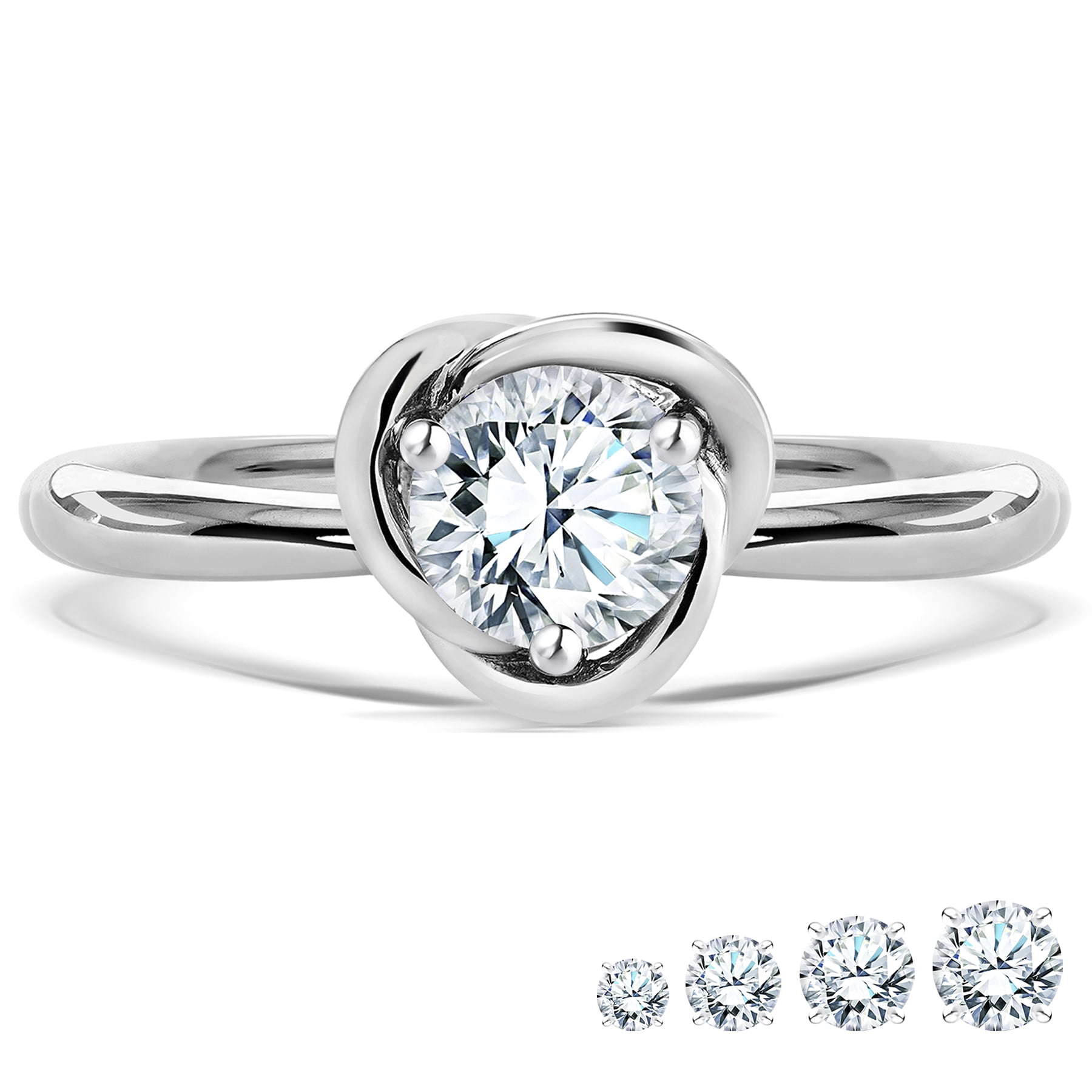 JeenMata Certified 1 Carat Round Cut Lab Grown Diamond Solitaire ...