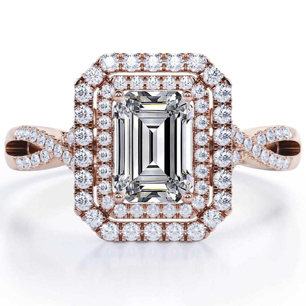 JeenMata Certified - Infinity Design - 1.75 Carat Emerald Cut ...