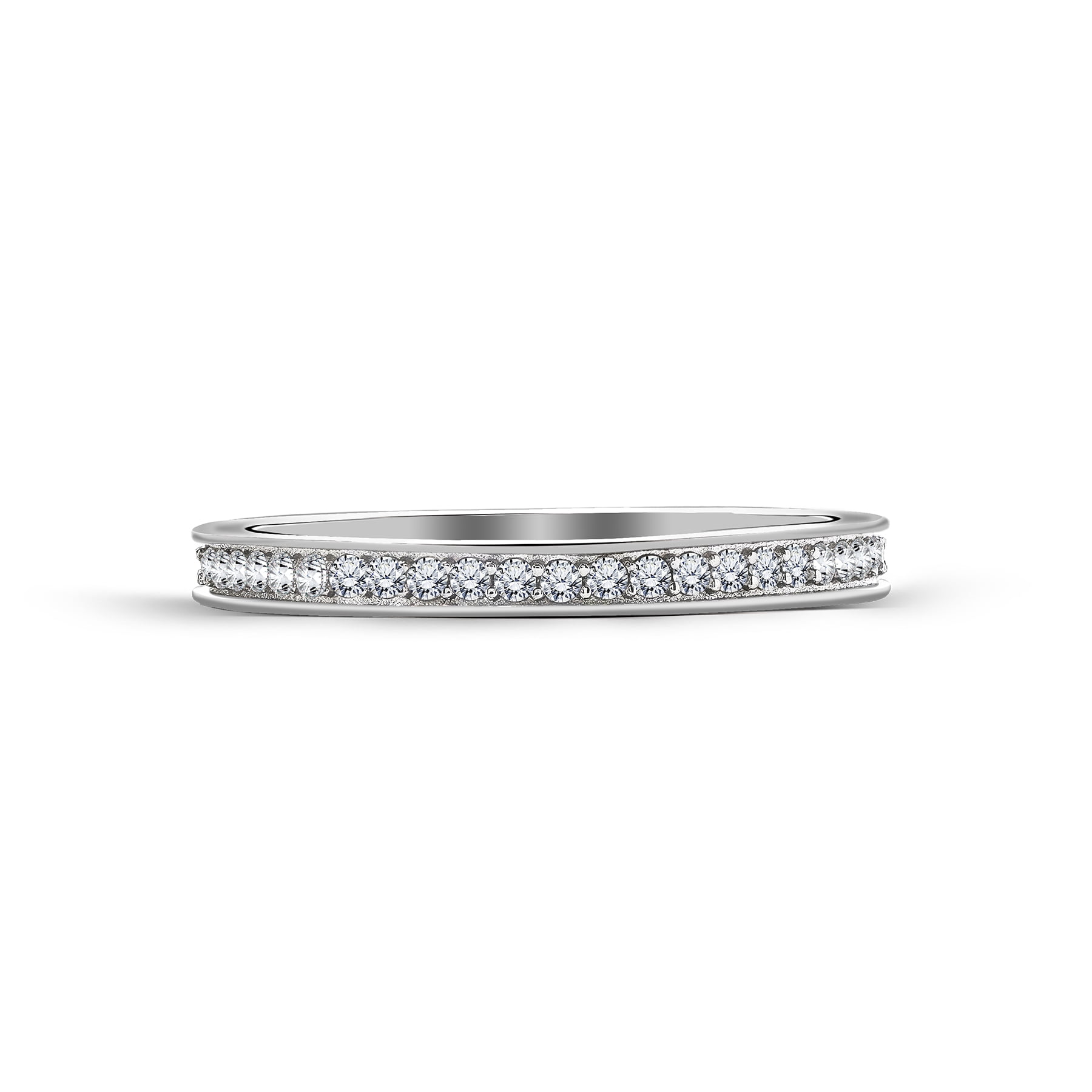 JeenMata Chic Infinity Pave Setting Wedding Band in 18k White Gold over ...