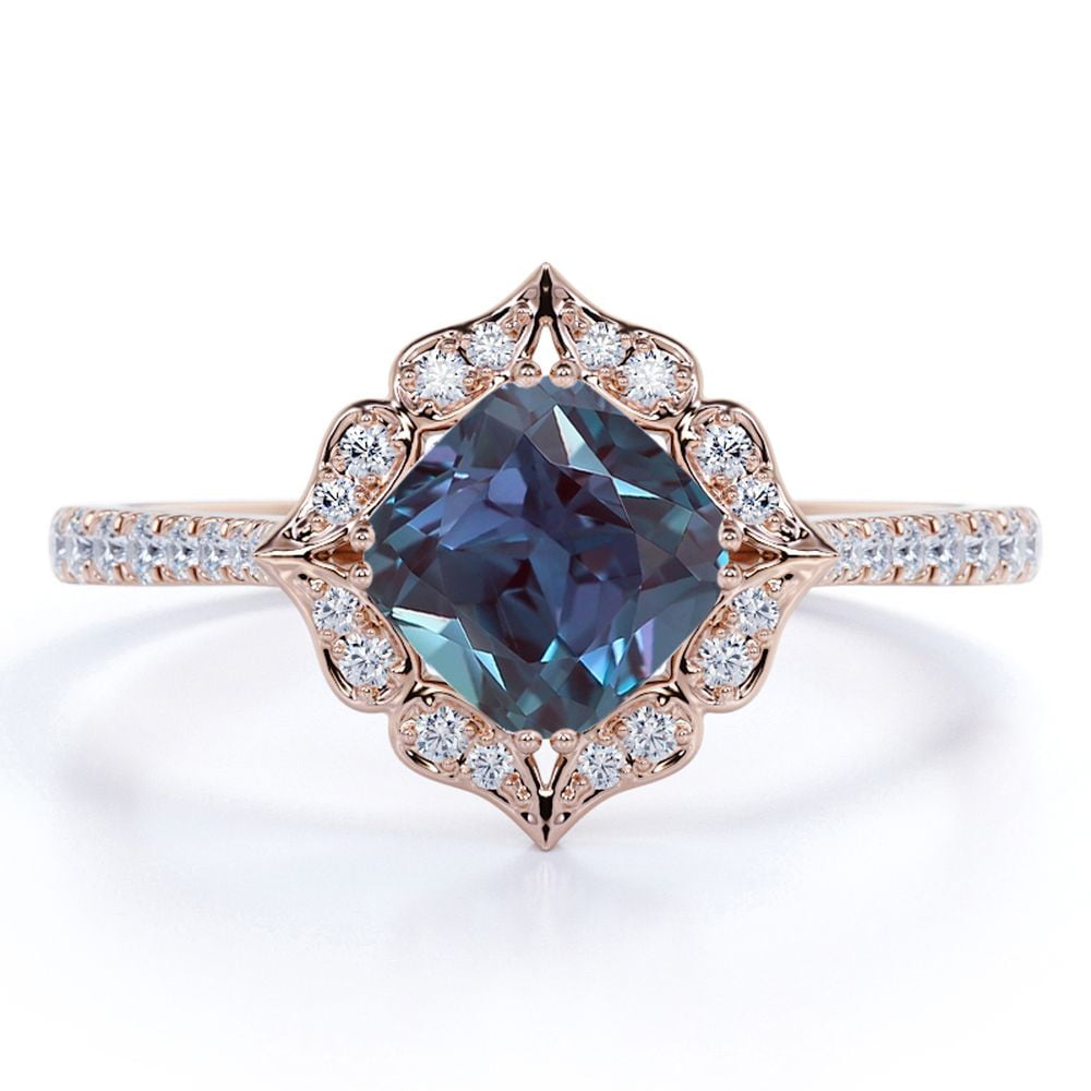 JeenMata Compass 1.75 Carat Cushion Cut Lab Created Color Changing ...