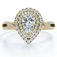 JeenMata Crossover Style 1.5 Carat Almond-Shaped Duo Halo Engagement ...