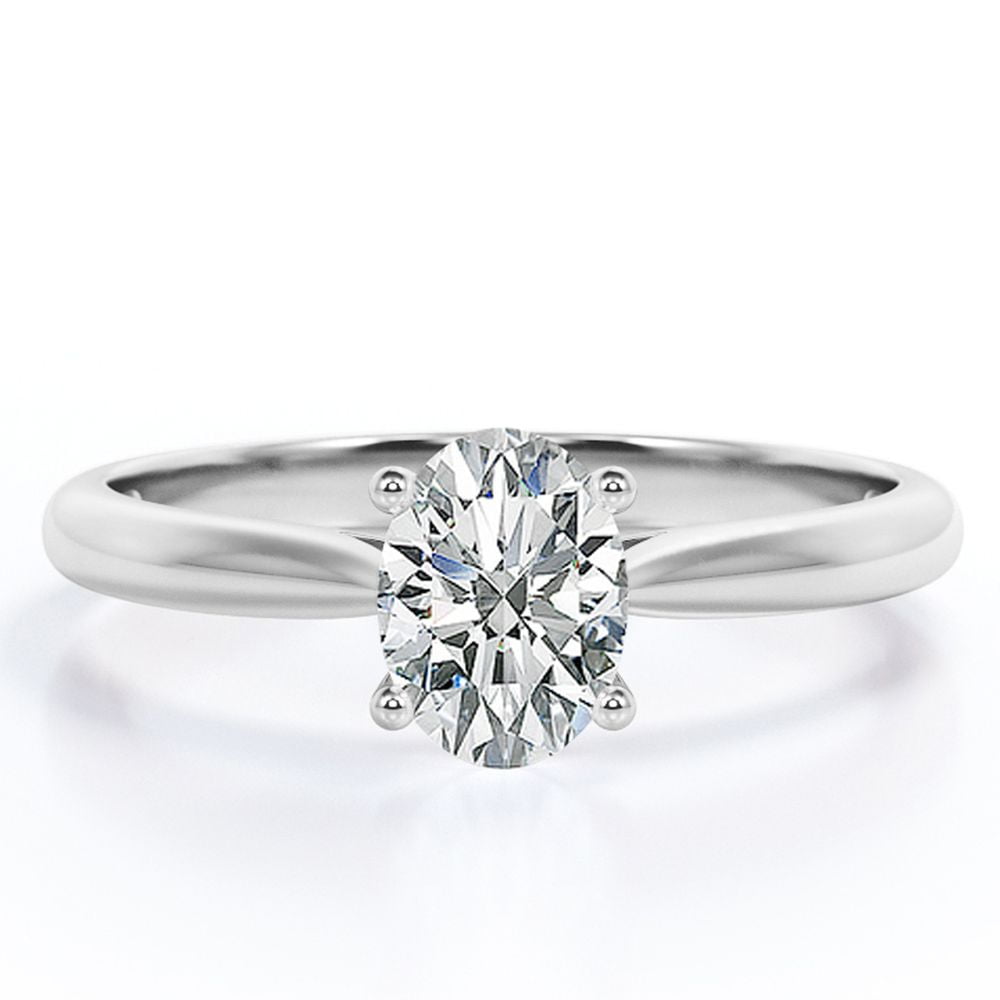 JeenMata Dainty 2 Carat Oval Cut Moissanite Solitaire Right Hand Ring ...