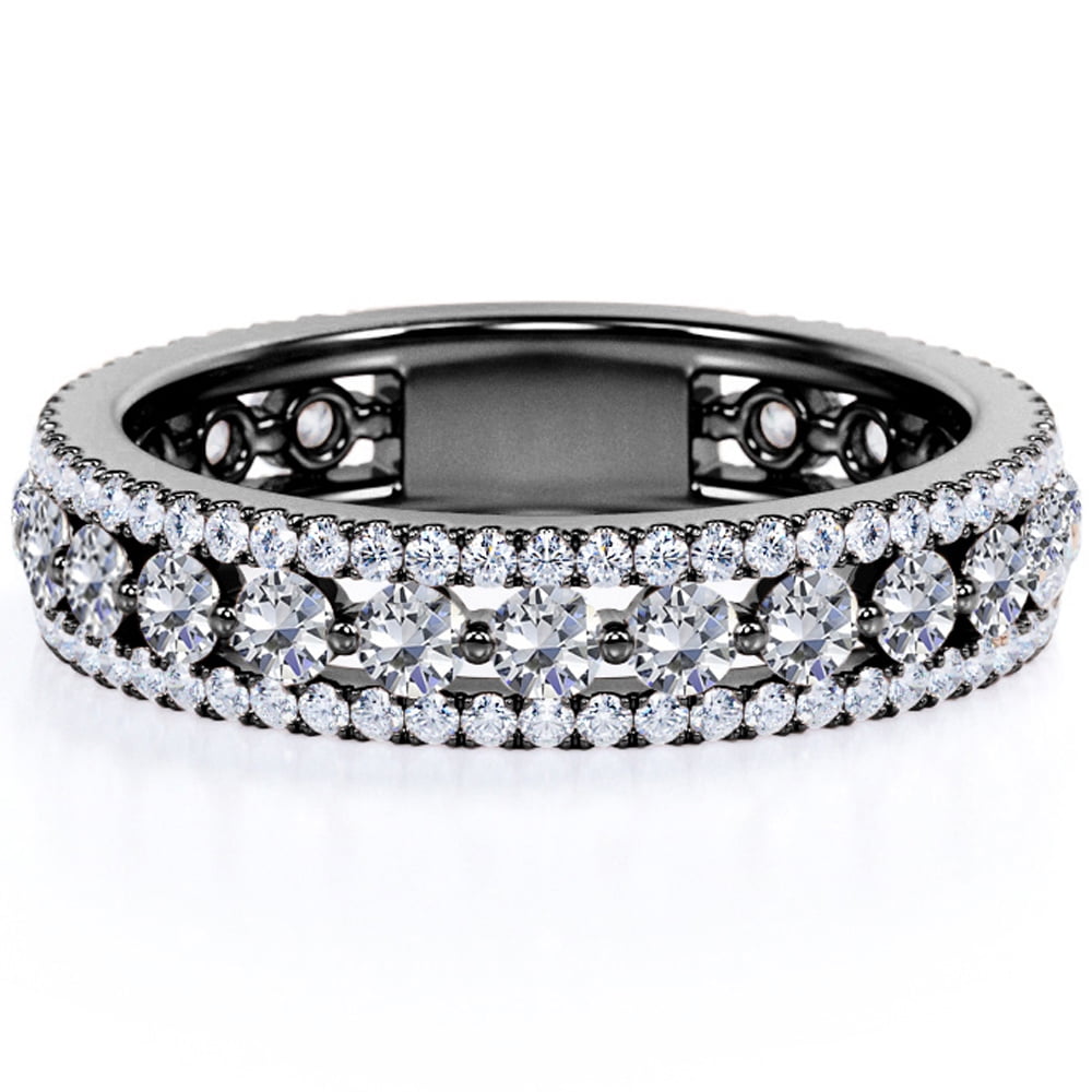 JeenMata Double Pave - .75 Carat Round Brilliant Cut Moissanite ...