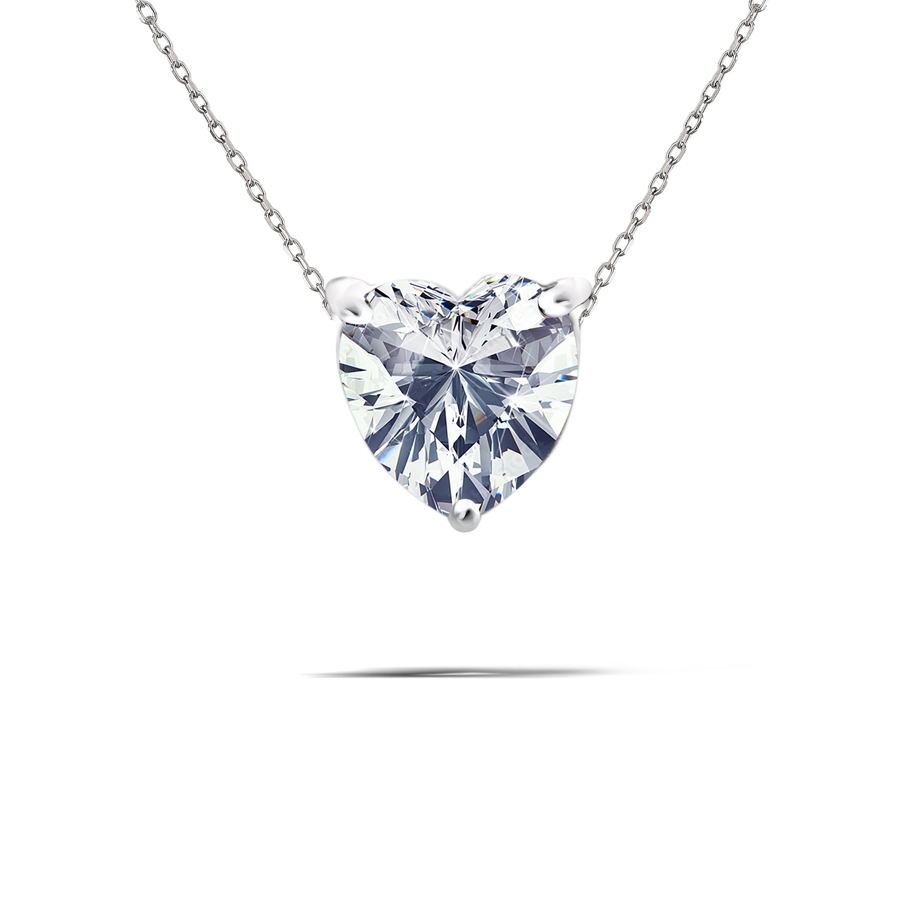 JeenMata Enchanting 1 Carat Heart Shaped Solitaire Slider Pendant ...