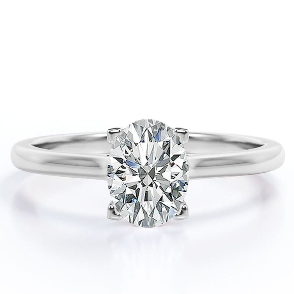 JeenMata Enchanting Prong 1.3 Carat Oval Cut Solitaire Engagement Ring ...