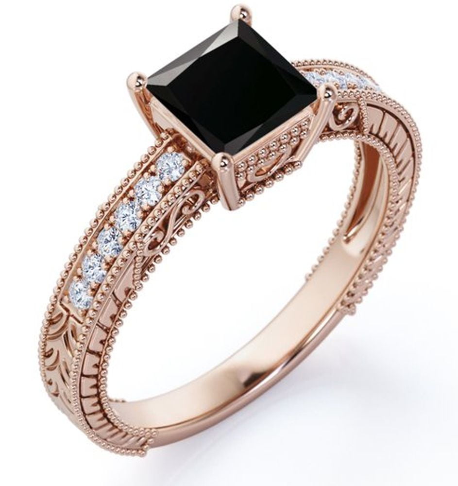JeenMata Four Prong Cathedral - 1.75 Carat Princess Cut Lab Created ...