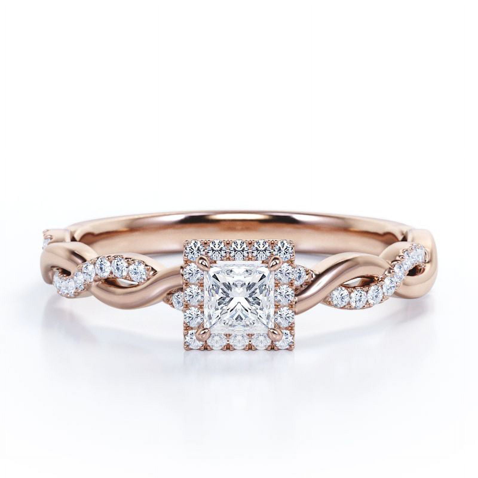 JeenMata Halo Setting - 0.35 TCW Princess Cut Diamond - Semi Pave ... JeenMata Halo Setting - 0.35 TCW Princess Cut Diamond - Semi Pave ...