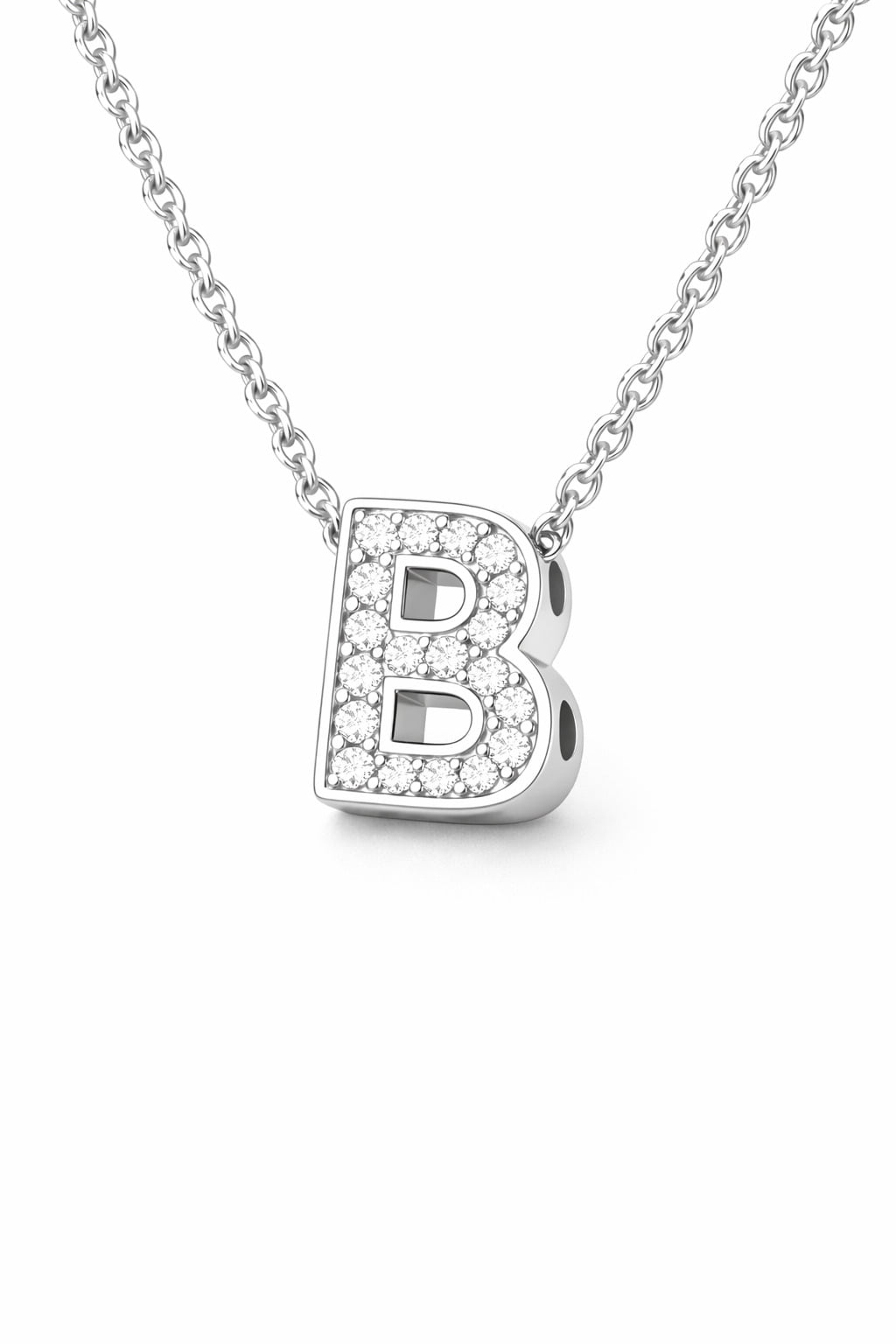 JeenMata Lab Grown Diamond Initial “B” Letter Necklace – Elegant ...