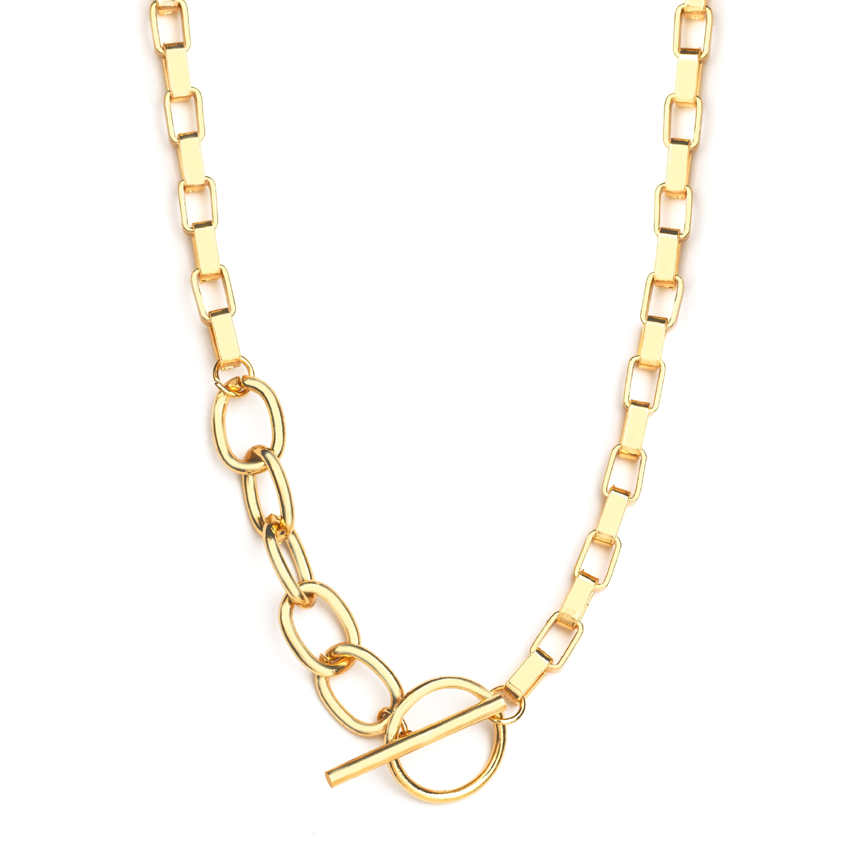 JeenMata Long Box Chain Necklace - Chain Necklace - 18K Yellow Gold ...