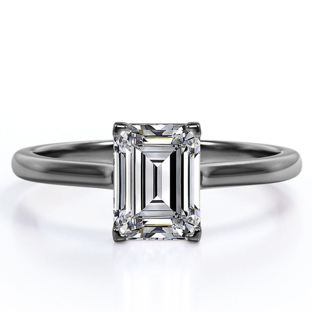 JeenMata Minimalist - 1 Carat Emerald Cut - Solitaire Prong Set Right ...