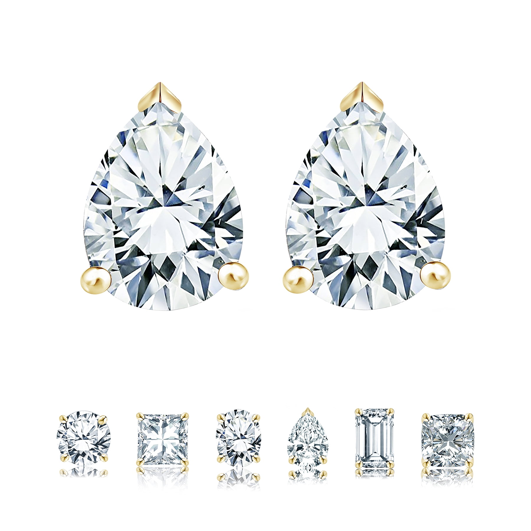 JeenMata Minimalist - 1 Carat Teardrop Moissanite - Solitaire Stud ...