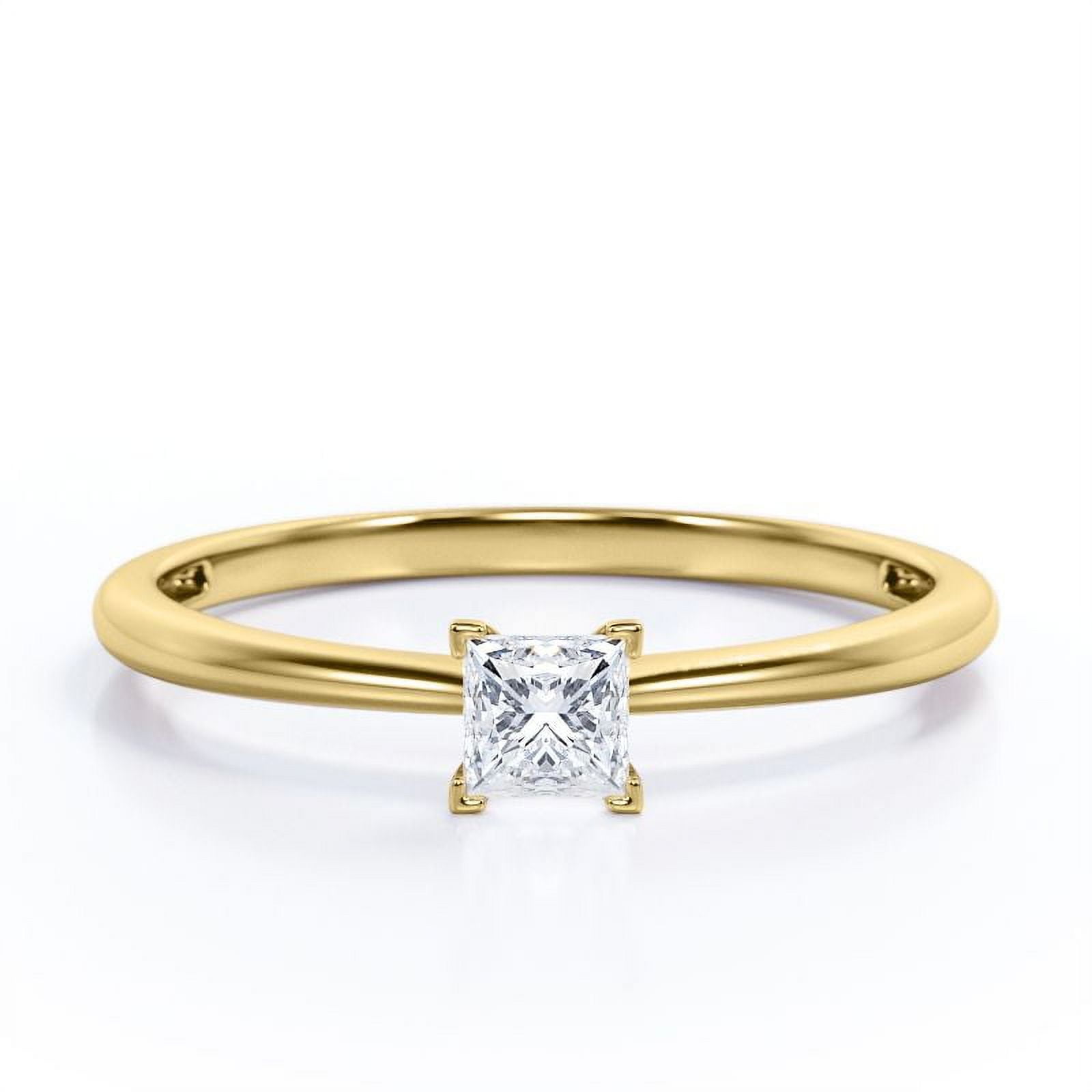 JeenMata Minimalist Solitaire - 0.25 TCW Princess Cut Diamond - Four ...