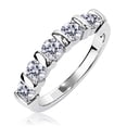JeenMata Moissanite Half Eternity Band - Double Row Stackable ...
