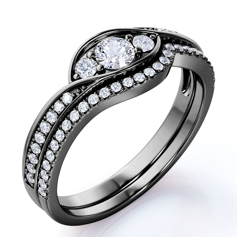 JeenMata Past Present Future .90 Carat Round Cut Real Diamond ...