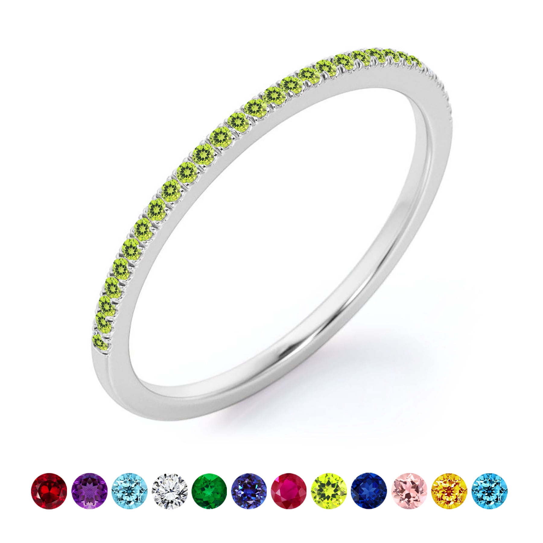 JeenMata Classic Wedding Band, 0.25 Carat Cubic Zirconia, August ...