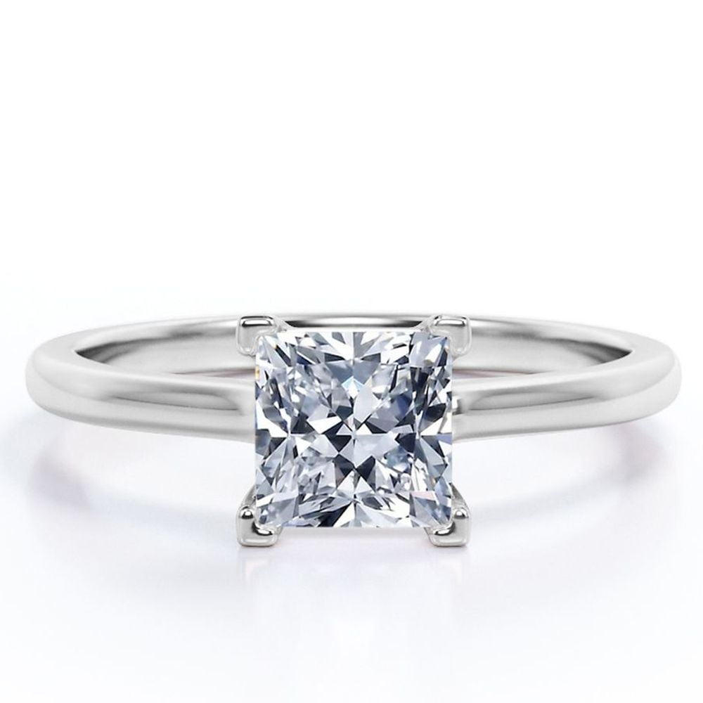 JeenMata Sparkling Solitaire - 2 Carat Princess Cut - Prong Promise ...