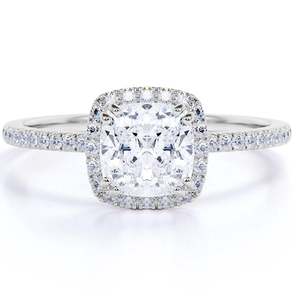 JeenMata Stunning 1.75 Carat Real Moissanite Engagement Ring in 18k ...