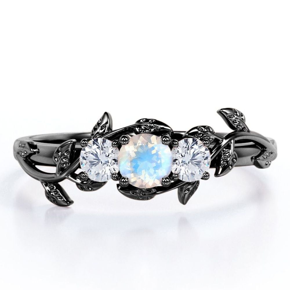 JeenMata Trio Stone - 1 Carat Round Shaped Rainbow Moonstone and ...