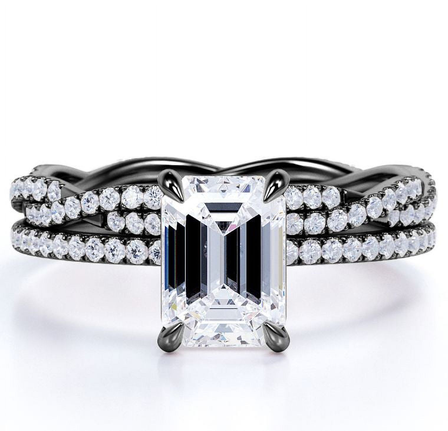 JeenMata Twisted Infinity 1.5 Carat Emerald Cut Four Prong Bridal Set ...