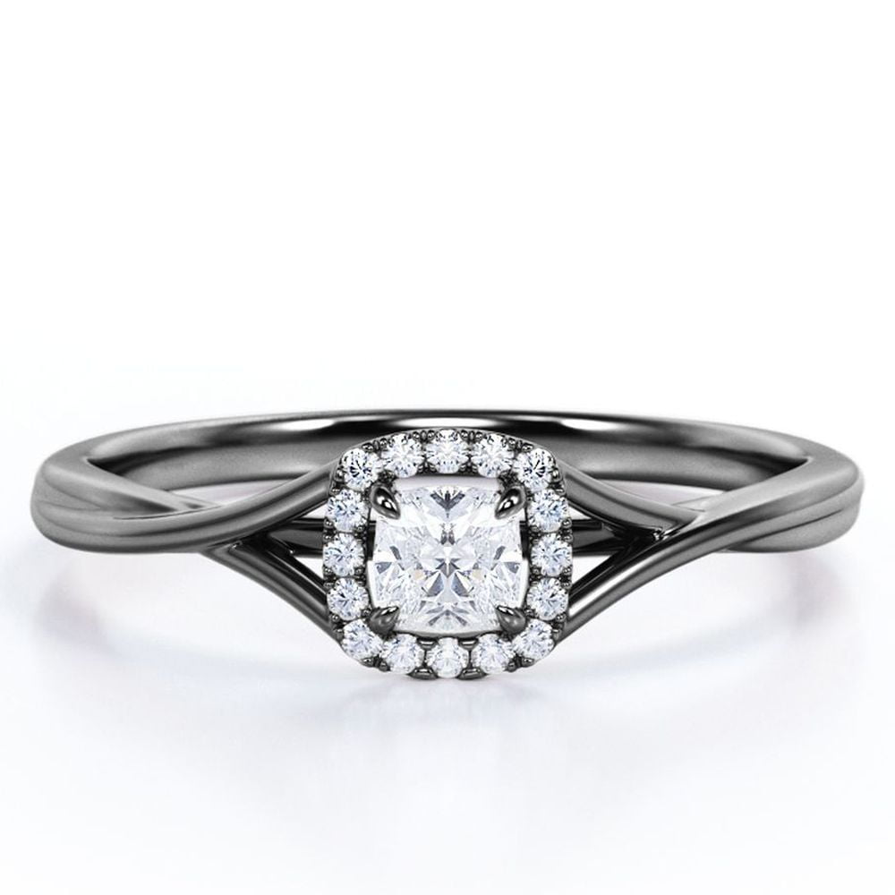 JeenMata Twisted Split Shank - 0.35 TCW Princess Cut Diamond - 4 Prong ... JeenMata Twisted Split Shank - 0.35 TCW Princess Cut Diamond - 4 Prong ...